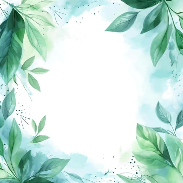 Download Green Leaf Border with Watercolor Background Backgrounds ...