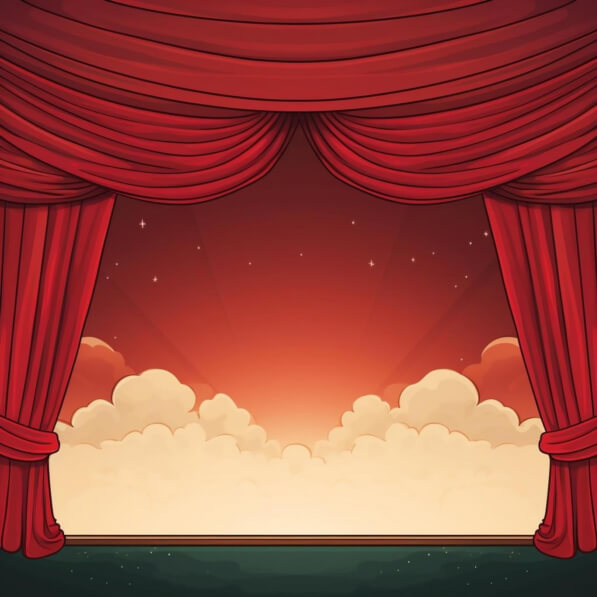 Download Stage Curtain with Sunset Background Backgrounds Online ...