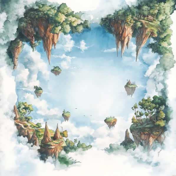 Download Floating Islands in a Dreamlike Landscape Backgrounds Online ...