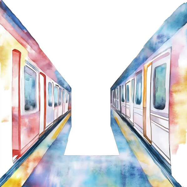 Download Watercolor Subway Train Station Backgrounds Online - Creative ...