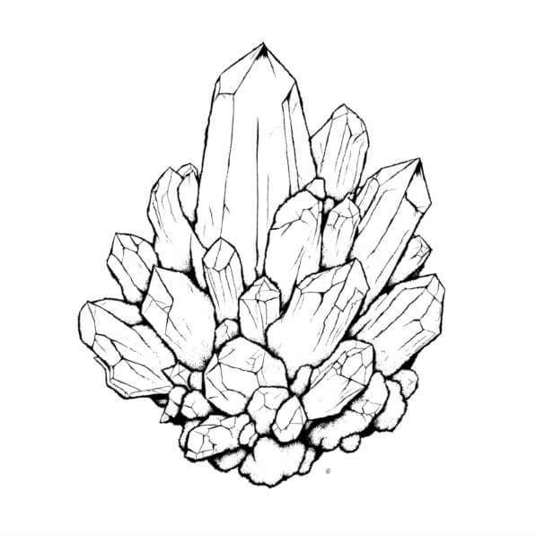 Download Cluster of Crystals Line Drawing Coloring pages Online ...