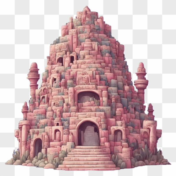 Download Ancient Temple-like Structure Emerges from a Mountain Cartoons ...