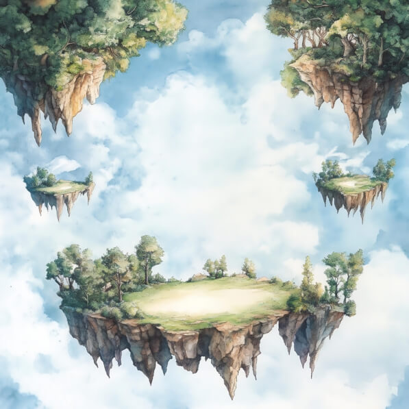 Download Floating Islands in a Dreamlike Sky Backgrounds Online ...