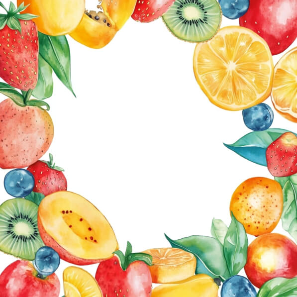 Download Colorful Watercolor Fruit Border Backgrounds Online - Creative ...