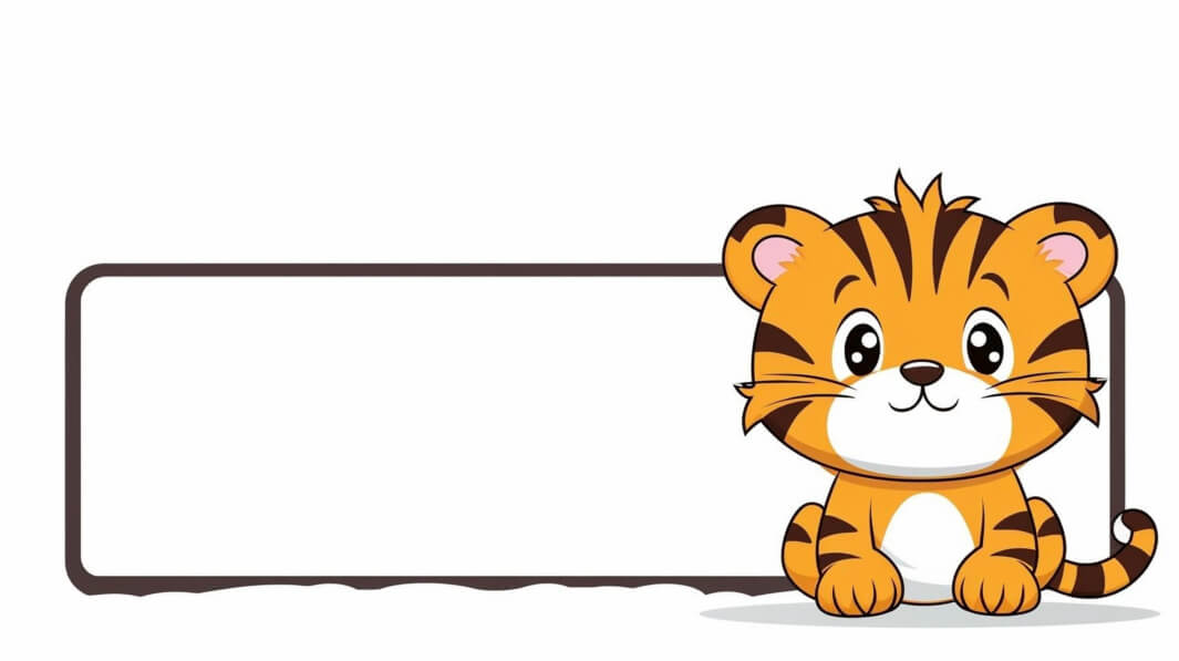 Download Cute Cartoon Tiger with Blank Label Backgrounds Online ...