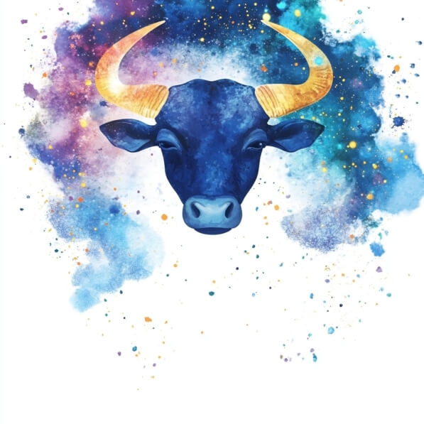 Descarga Toro Azul Estilizado Contra un Fondo Cósmico Fondos En Línea ...