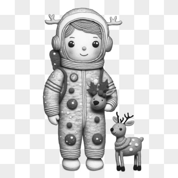 Download Whimsical Space Character with Reindeer Sketches Online ...