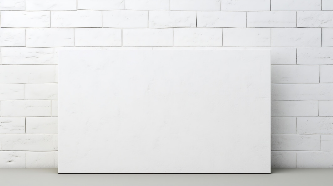 Download Minimalistic White Board Against Textured White Brick Wall ...