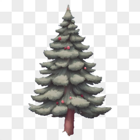 Download Stylized Evergreen Tree with Ornaments Cartoons Online ...
