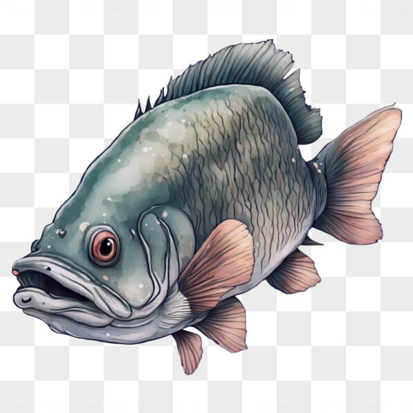 Download Illustrated Fish with Green Body and Pink Fins Cartoons Online ...