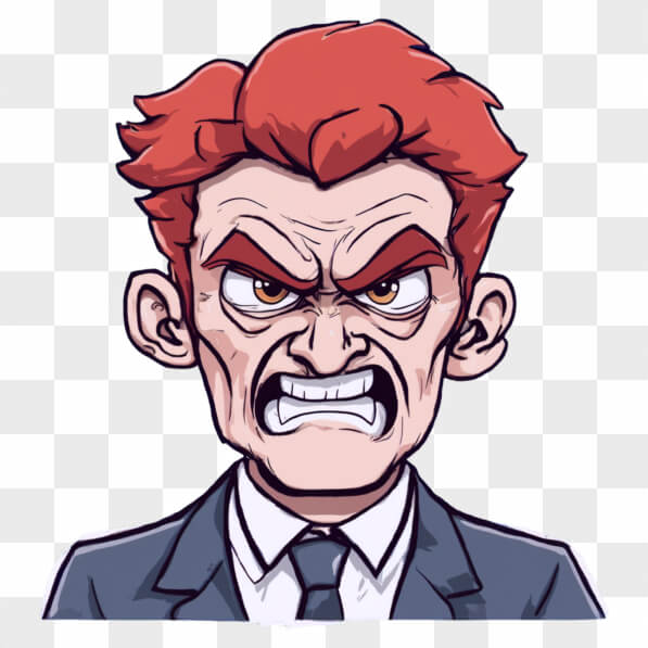 Baixe Personagem Animado Bravo de Terno Cartoons - Creative Fabrica