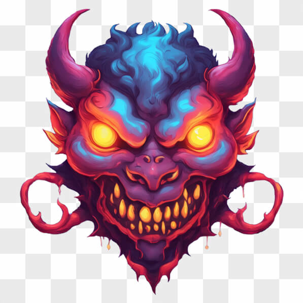 Download Stylized Monster Face with Vibrant Colors Cartoons Online ...