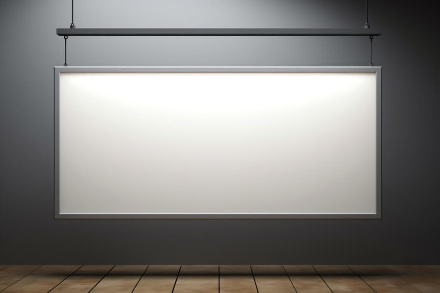 Download Illuminated Display Board in a Dim Room Mockups Online ...