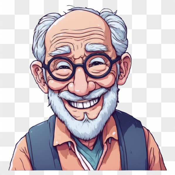 Baixe Homem Idoso Animado e Alegre Cartoons - Creative Fabrica