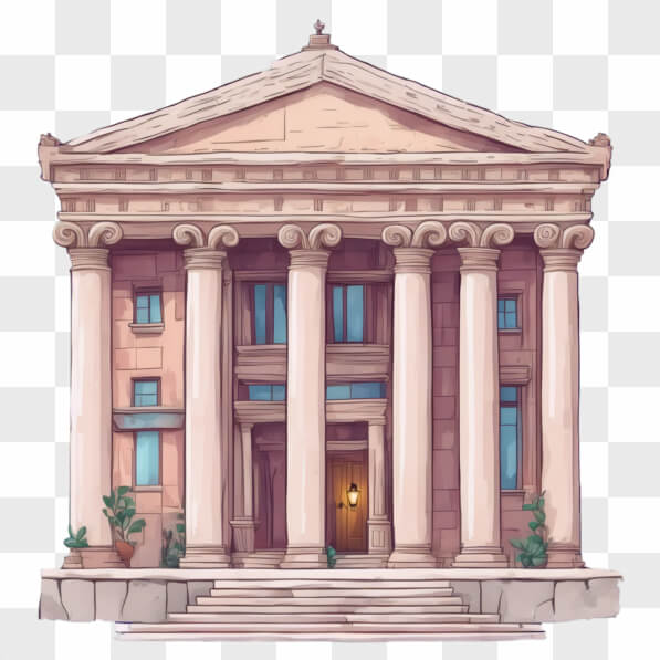 Download Classical Building with Grand Columns Cartoons Online ...