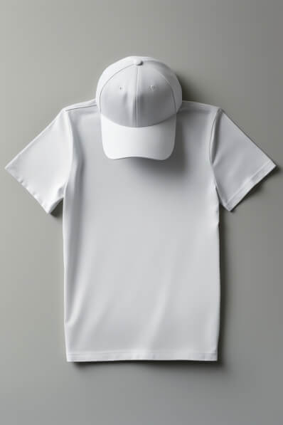 Download White Shirt and Cap on Gray Background Mockups Online ...