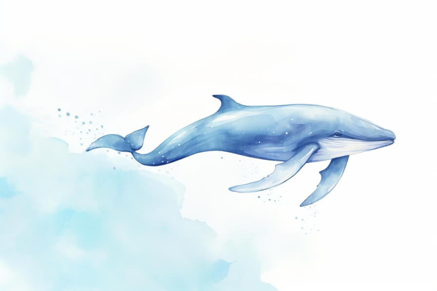 Baixe Ilustração de uma Baleia Azul Nadando Backgrounds - Creative Fabrica