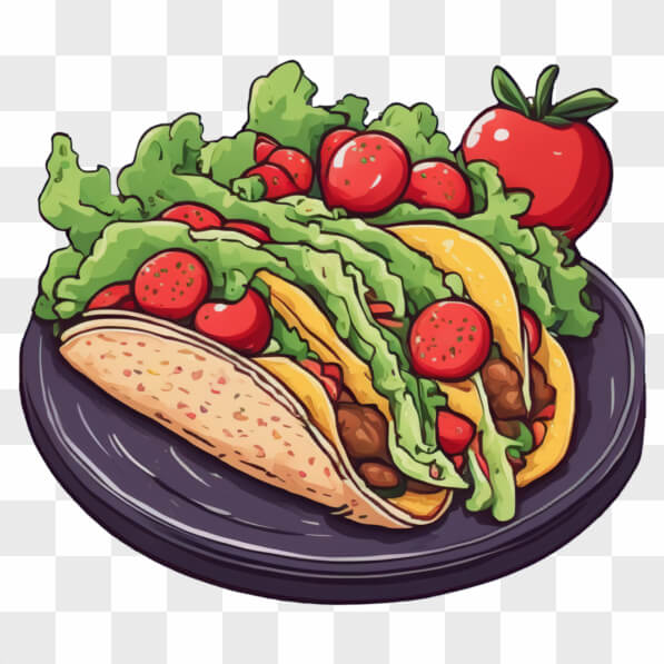 Download Delicious Tacos with Fresh Ingredients Cartoons Online ...