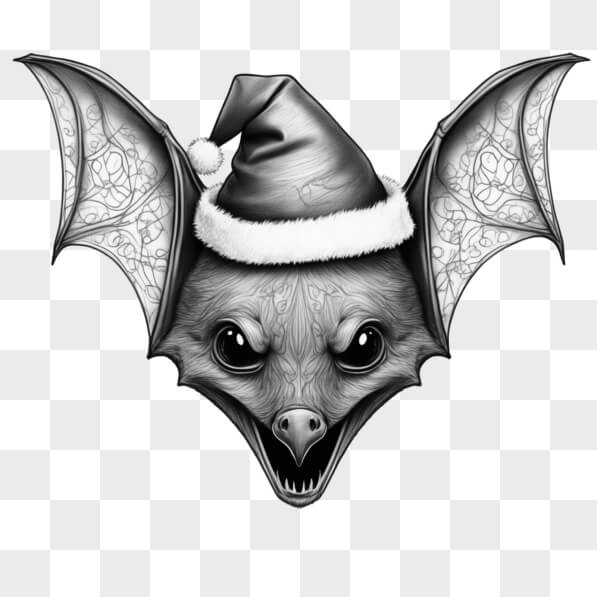 Download Stylized Bat in Santa Hat Sketches Online - Creative Fabrica
