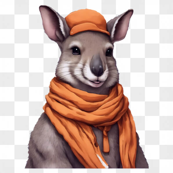 Download Whimsical Wallaby Character in Orange Attire Cartoons Online ...