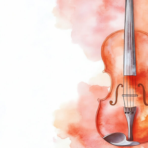 Download Illustration of a Violin with Watercolor Background ...