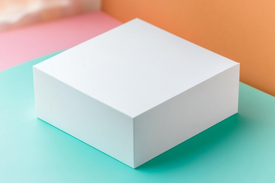 Download Plain White Box on Colorful Background Mockups Online ...