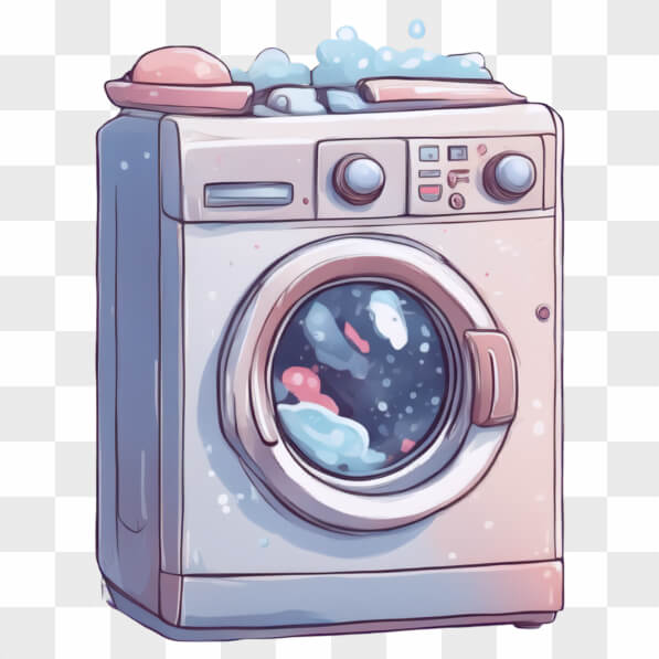 Download Cartoon Washing Machine with Soapy Water Cartoons Online ...