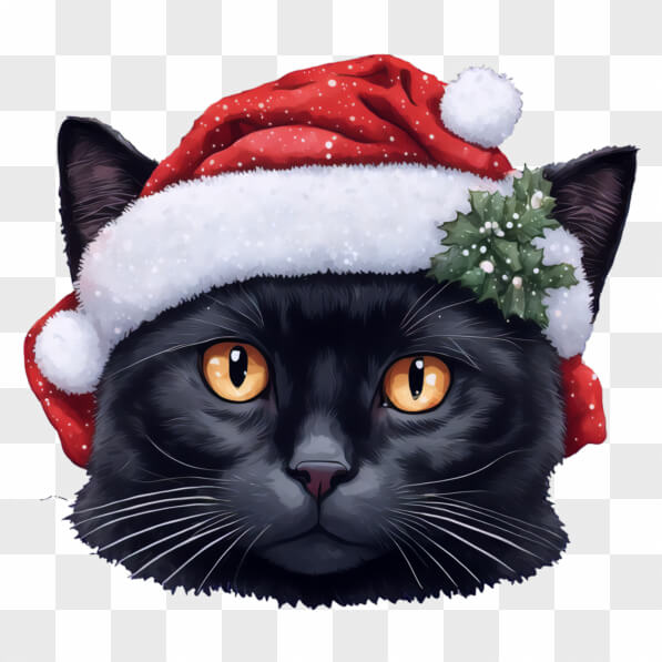Descarga Gato Negro con un Sombrero de Santa Cartoons En Línea ...