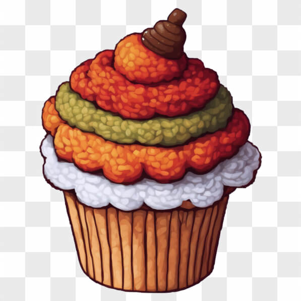 Download Colorful Autumn-Themed Cupcake Cartoons Online - Creative Fabrica