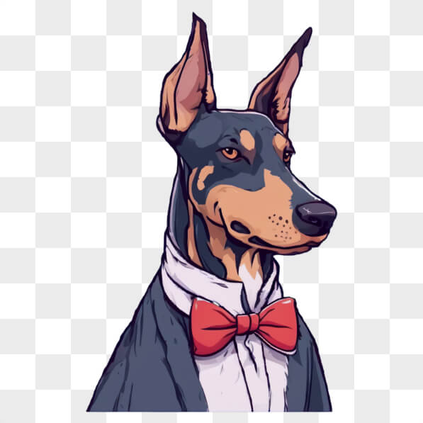 Download Dapper Doberman in Tuxedo Cartoons Online - Creative Fabrica