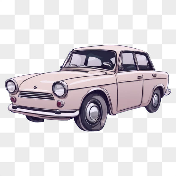Download Vintage Pink Car Cartoons Online - Creative Fabrica