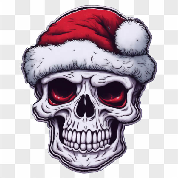 Descarga Calavera con gorro de Santa Cartoons En Línea - Creative Fabrica
