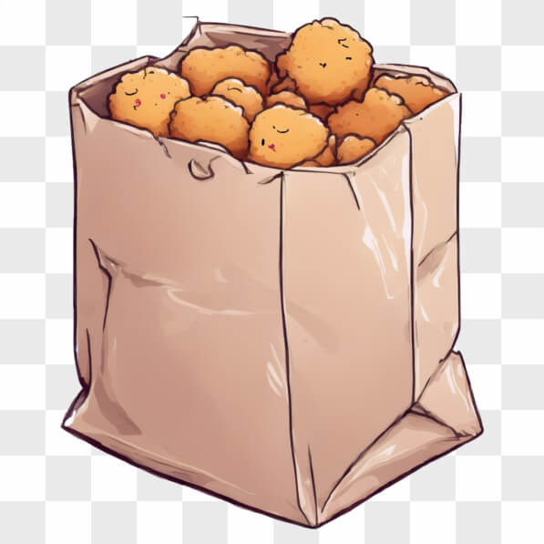 Download Bag of Smiling Nuggets Cartoons Online - Creative Fabrica