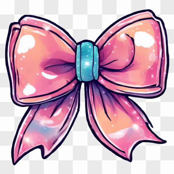 Download Illustrated Bow with Pastel Colors and Sparkles Cartoons ...