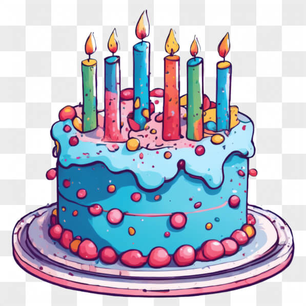 Download Colorful Birthday Cake with Candles Cartoons Online - Creative ...