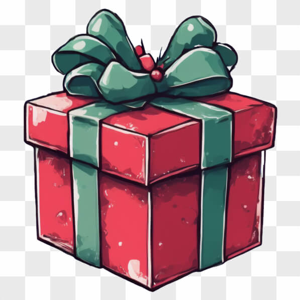 Download Festive Gift Box with Green Ribbon Cartoons Online - Creative ...