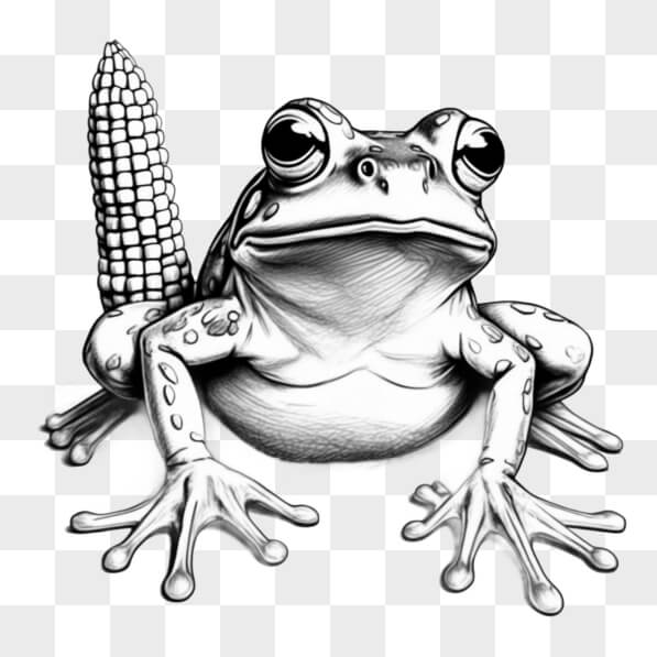 Download Cartoon Frog with Corn Cob Tail Sketches Online - Creative Fabrica