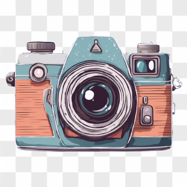 Download Vintage Camera in Teal and Orange Cartoons Online - Creative ...