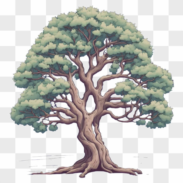 Download Detailed Tree with Expansive Canopy Cartoons Online - Creative ...