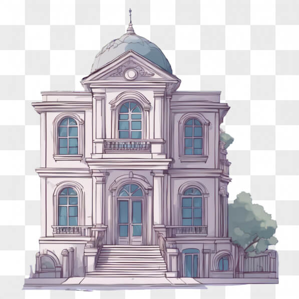 Download Elegant Classical Building with Dome Cartoons Online ...