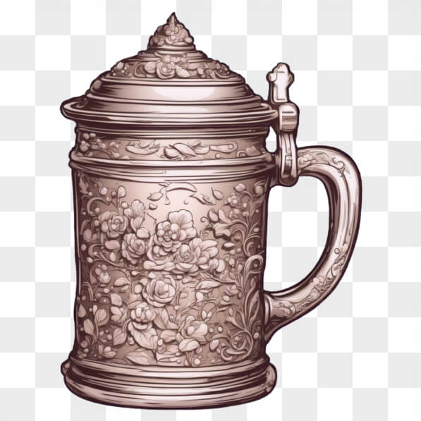 Download Ornate Metal Stein with Floral Design Cartoons Online ...