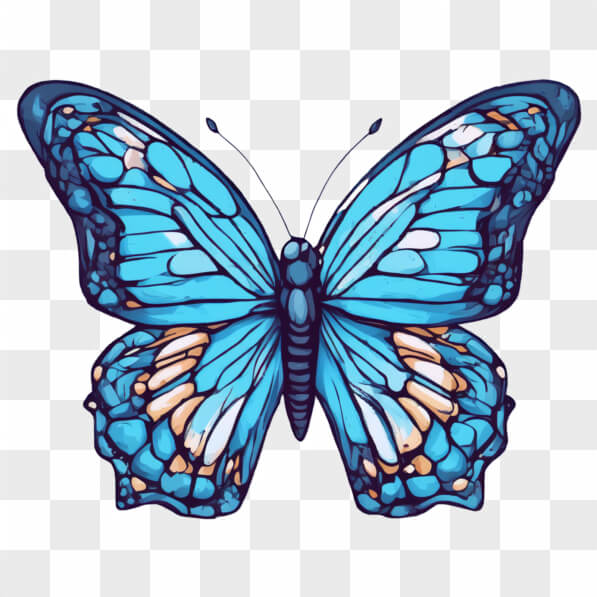 Descarga Mariposa Azul Ilustrada Cartoons En Línea - Creative Fabrica