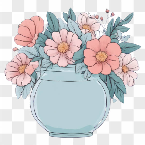 Descarga Jarrón ilustrado con flores Cartoons En Línea - Creative Fabrica