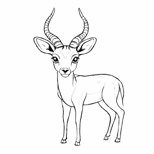 Scarica Illustrazione stilizzata di un giovane cervo Pagine da colorare ...