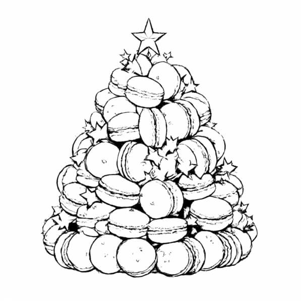 Download Macaron Christmas Tree Coloring pages Online - Creative Fabrica