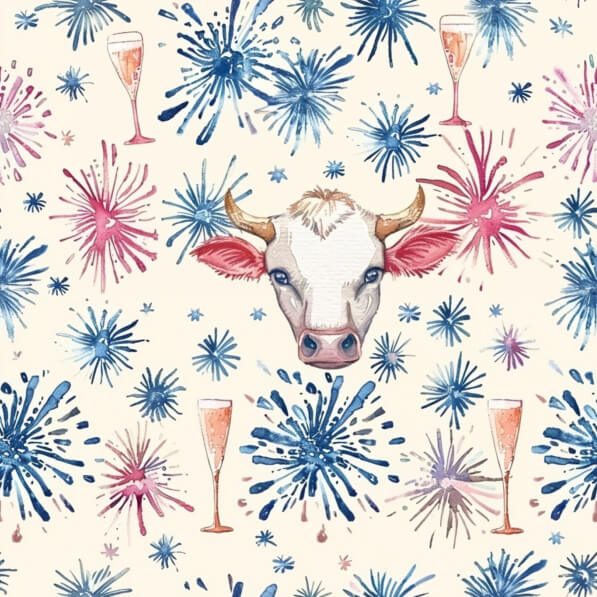 Descarga Patrón de Vaca Caprichosa y Fuegos Artificiales Patrones En ...