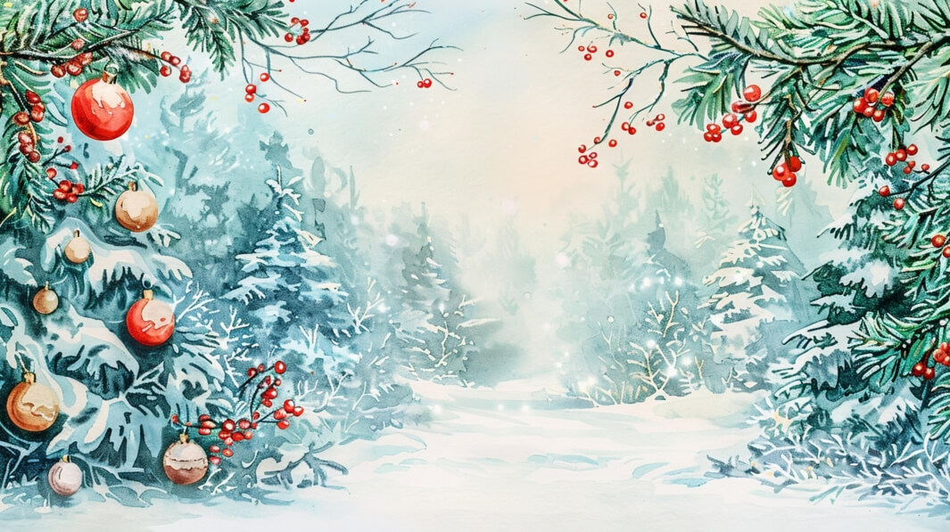 Download Winter Landscape with Christmas Tree Backgrounds Online ...