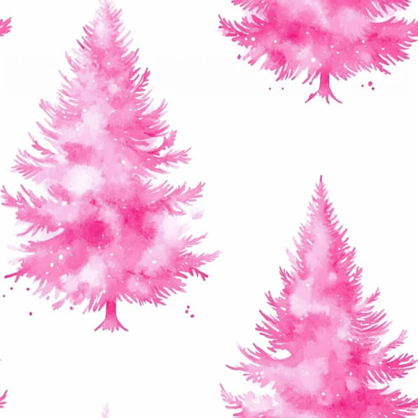 Download Whimsical Pink Watercolor Christmas Trees Patterns Online ...