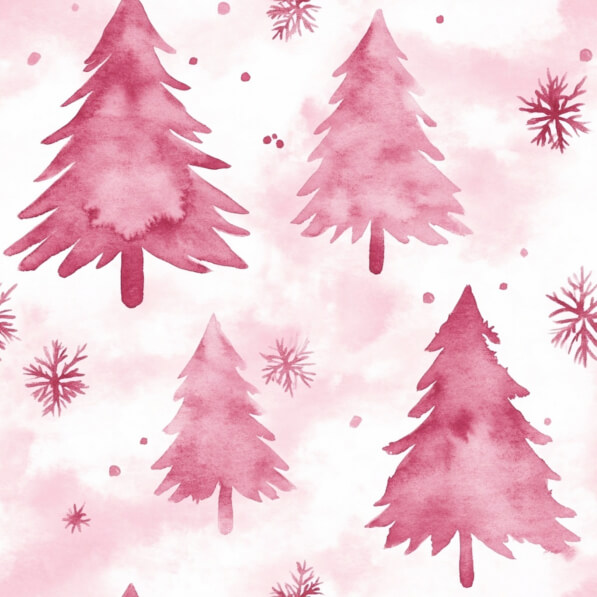 Download Pink Watercolor Christmas Trees Patterns Online - Creative Fabrica