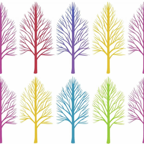 Download Colorful Abstract Trees Patterns Online - Creative Fabrica